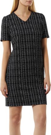 Comma Elastisches Boucl&eacute;-Kleid mit Karomuster