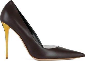 Elisabetta Franchi cut-out gold stiletto pumps - Braun