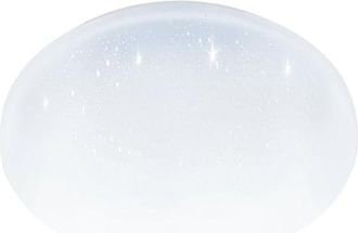 Eglo LED Deckenlampe Pogliola-E, flache Deckenleuchte mit Kristall-Effekt, Lampe Decke Flur, Leuchte Schlafzimmer aus Metall und Kunststoff in Wei&szlig;, warmwe