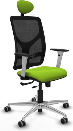 Piqueras y Crespo Sch&ouml;ner Schreibtischstuhl mit wei&szlig;en und schwarzen Armlehnen, h&ouml;henverstellbarer Lendenwirbelst&uuml;tze und festem Kopfteil, ausgestattet mit Syncro/Trasl