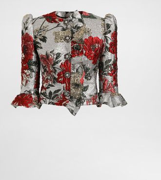 Dolce & Gabbana Single-breasted Floral Jacket With Ruffles - Frau M&auml;ntel Und Jacken Mehrfarbig 38