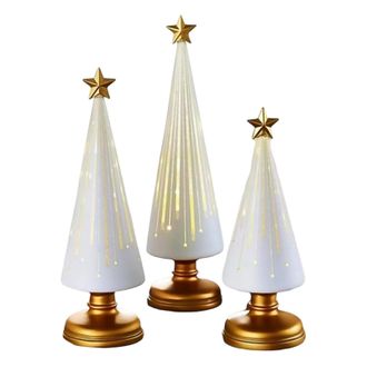 Generico Weihnachtsfiguren aus Kunstharz, 3-teiliges Set, Tischdekoration, Osterbaum, zarte Textur mit glattem Boden, ideal für den Kamin im Winterhaus und für