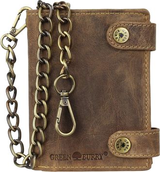 Greenburry Vintage RFID Leder Biker Wallet Geldbörse Portemonnaie mit Kette BV-1796AC-RFID-25/Chain