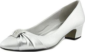 Easy Street Womens Eloise Dress Pump, Silver Satin/Silver Easy Flex Dance Sole, 11 M US