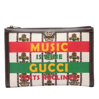 Gucci Pre-owned Bedruckte Canvas Clutch - - Pre-owned - Damen - Beige - ONE SIZE