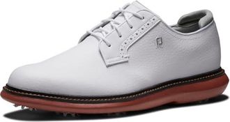FootJoy Chaussures de golf Traditions Blucher pour homme, Blanc/brique, 44 EU