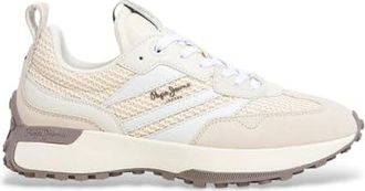 Pepe Jeans London Baskets en Cuir Lucky Blanc cass&eacute;