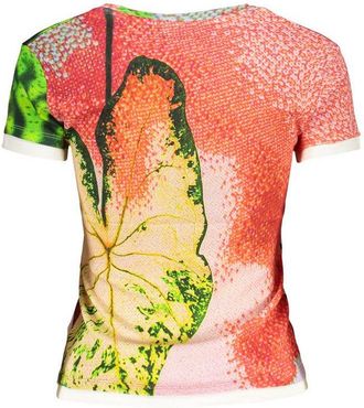 Desigual T-Shirt Stilvolles rotes Damen-Kurzarmshirt mit Muster und