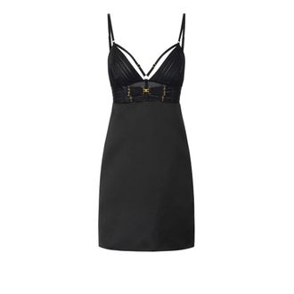 Elisabetta Franchi Minikleid aus Duchesse-Satin - - Dresses - Damen - Schwarzk - L