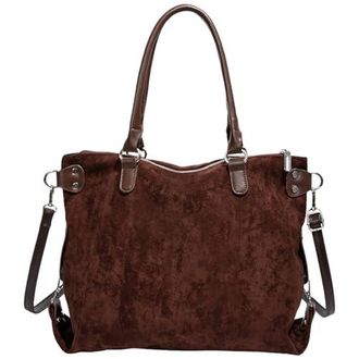 Generic Sac &agrave; main en daim synth&eacute;tique pour femme avec bandouli&egrave;re r&eacute;glable et poign&eacute;e sur le dessus, grande capacit&eacute; pour voyage, shopping, usage quotidien, 