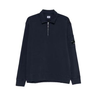 C.P. Company Polo-Kragen aus Malfil&eacute;-Fleece - - Sweatshirts & Hoodies - Herren - Blau - XL