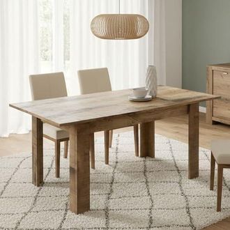 Dmora Ausziehbarer Esstisch, Made in Italy, Moderner Tisch mit Verl&auml;ngerungen, Ausziehbare Konsole, 137 / 185x90h79 cm, Ahornfarbe