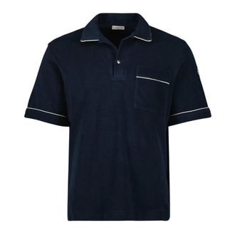 Moncler Navy Baumwollpolo Fr&uuml;hling-Sommer 2025 - - Tops - Herren - Blau - L