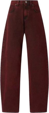 Pinko Pinko - Jean Eloise Egg Wide - Femme - Jeans - Rouge - Taille: W26