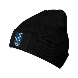 Generic &Eacute;pais Bonnet Souple Tricot&eacute;, Ruban Bleu fonc&eacute; Contre Le Cancer du c&ocirc;lon, Extensible Chapeau Tricot&eacute;, Bonnet Hiver Chaud Tricot pour Femme, Cyclisme, S