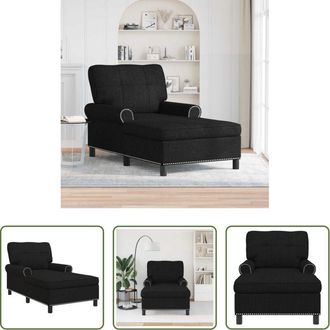 vidaXL Sitzgelegenheit - Lounge-Liege mit Kissen Schwarz 91 x 157 x 91 cm Stoff