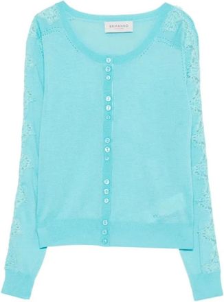 Ermanno Scervino Femme, Pulls, Bleu, Taille: 40 FR Cardigan en Polyamide