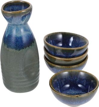 DOITOOL Service &agrave; sak&eacute; en c&eacute;ramique avec 1 pot et 4 tasses