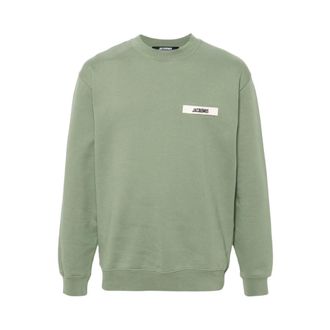 Jacquemus Homme, Sweatshirts et sweats &agrave; capuche, Vert, Taille: M The Gros Grain SweaT-shirt
