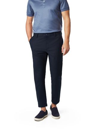 HUGO BOSS Herren Chino blau Baumwoll-Stretch