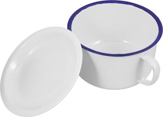 Cabilock Emaille-schüssel Mit Griff Nudelschüssel Für Suppe Und Reis Servierschüssel Für Küche Und Zuhause Retro Design Praktisch Und Stabil