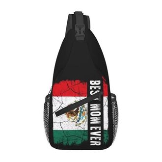 Generic Meilleure Maman Mexicaine Du Monde Drapeau Du Mexique Sacoche Bandouliere Pratique Sling Bag L&eacute;ger Sac &Agrave; Dos Bandouli&egrave;re Pour Randonn&eacute;e Excursion Spor