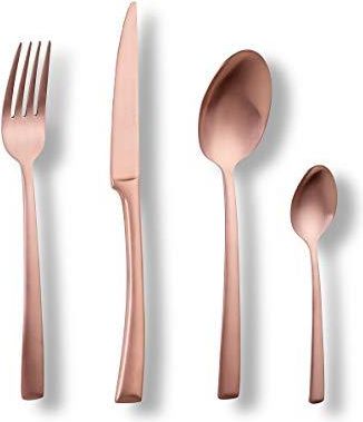 Echtwerk Tafelbesteck Avelino, Bronze Edition, 16-teilig, Essbesteck für bis zu 4 Personen, Edelstahl 18/10, mattiert, Hochwertiges Besteck Set, für Esstisch, 