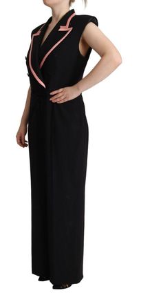 Dolce & Gabbana Womens Black Wool Blend Sleeveless Jumpsuit Dress