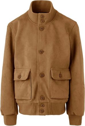 Bomboogie Femme, Vestes, Brun, Taille: 48 FR Blouson en cuir de daim avec poches plaqu&eacute;es