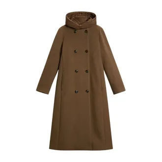 Woolrich Manteau en laine Melton - Femme - Manteaux - Brun - Taille: 38 FR