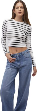 Mavi Damen Long Sleeve Tee Shirt, Black Stripe, XL