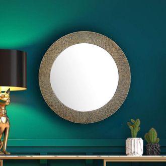 M&S Collection Miroir mural rond 60 cm en m&eacute;tal laiton