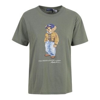 Ralph Lauren Polo Bear Jersey T-Shirt - - Tops - Damen - Gr&uuml;n - L