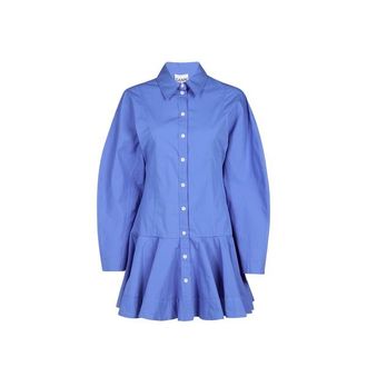 Ganni Robe courte en coton m&eacute;lang&eacute;