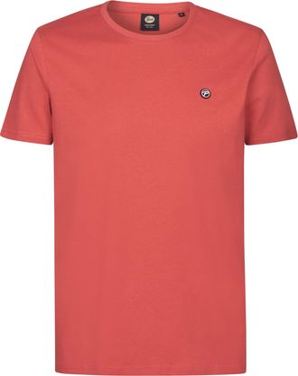 Petrol Industries Herren T-Shirt Basic Logo - Rundhals - Kurzarm - Baumwolle - Herrenbekleidung - Rosa - XXL