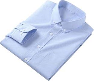 Generic Chemises Oxford pour homme en coton uni &agrave; manches longues et rayures, bleu, 3XL