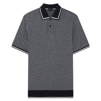 Ted Baker Ss Regular Geo Textured Navy Poloshirt