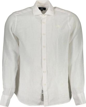 La Martina Homme, Chemises, Blanc, Taille: M Chemise Homme en Lin Blanc Style &Eacute;l&eacute;gant