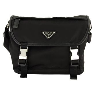 Prada Re-Nylon und Saffiano Leder Schultertasche - - Bags - Herren - Schwarzk - ONE SIZE