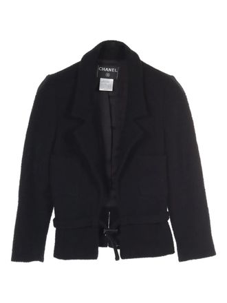 Chanel veste ceinturée (1986-1988) - Noir