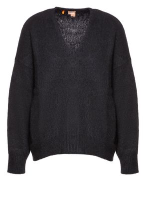 BOSS Damen C_fondiala Knitted Sweater, Dark Blue404, XL EU