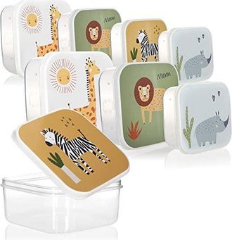 Com-Four Ensemble de 8 conteneurs de stockage pour animaux - conteneurs &agrave; lunch en 4 tailles - conteneurs de stockage avec couvercles - bo&icirc;tes de rangement en 