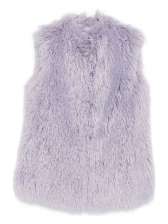 Patrizia Pepe gilet en fourrure à col rond - Violet