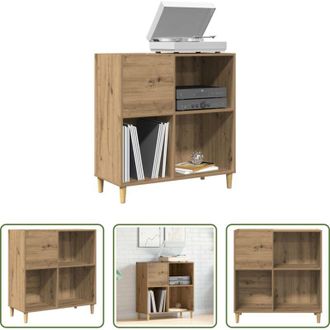 vidaXL Meuble vinyle - Armoire &agrave; disques ch&ecirc;ne artisanal 84,5x38x89 cm bois ing&eacute;nierie