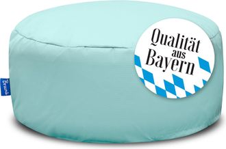 Bruni Pouf Sitzhocker M in Minzgrün - runder Sitzpouf, Indoor und Outdoor als Fußhocker, Yoga-Sitzkissen, Meditationskissen geeignet, in Deutschland geferti