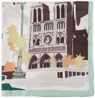 Au Printemps Paris Carr&eacute; imprim&eacute; de soie