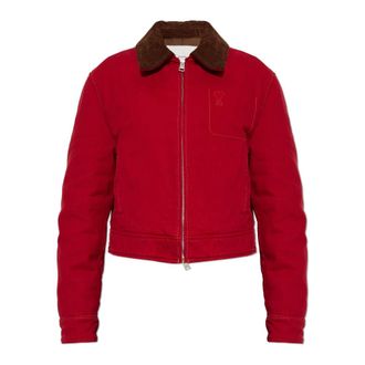 Ami Jeansjacke mit Kragen - - Jackets - Damen - Rot - L