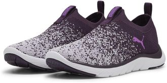 Puma SOFTRIDE REMI Slip-ON Knit WNs, Weiblich Stra&szlig;en-Laufschuh, Midnight Plum-Lilac Frost-PUMA White