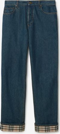 Burberry Jean straight &agrave; revers Check, Size: 30