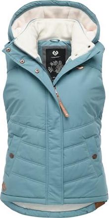 Ragwear Gilet dextérieur sans manches pour femme - Veste dhiver chaude imperméable avec capuche amovible Hesty Intl XS-6XL, Stone Blue 25, 6XL